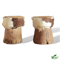 Wurzel Hocker Kanza Ziegenfell