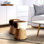 Wurzel Hocker Kanza Ziegenfell